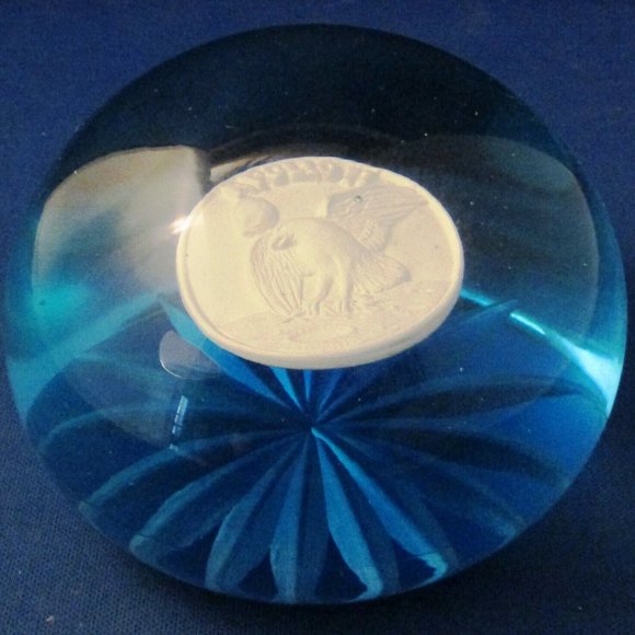 Murano | Accents | Murano Round Sapphire Blue Apollo 1 Star Cut Glass ...
